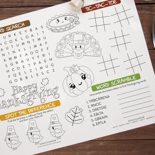 Restaurant Kids Activity Sheet - Etsy