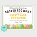 Printable Easter Egg Hunt Award Certificate, Egg-cellent Participant ...