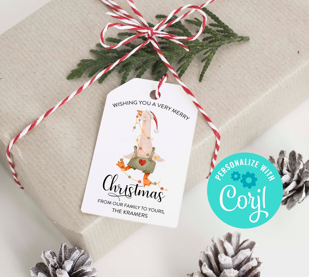 Printable Happy Holidays Gift Tag, Editable Christmas Gift Tag, Silly ...