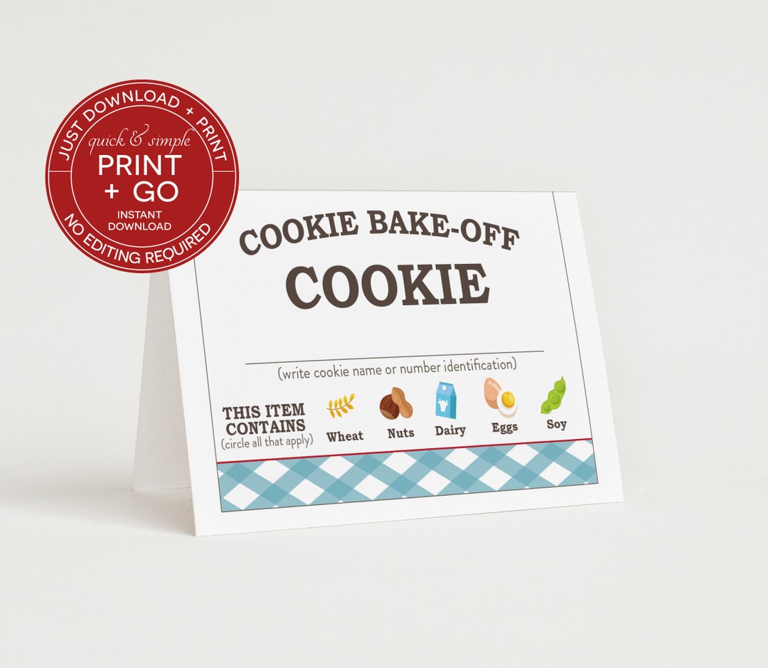 Printable Cookie Bake-off Table Cards, Bake off Competition Table ...
