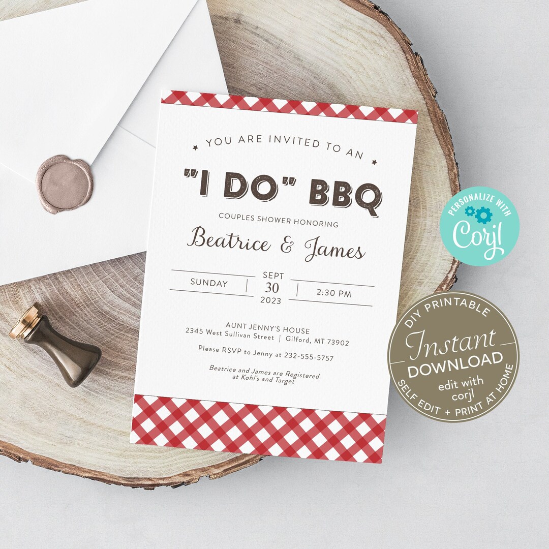Printable I Do BBQ Invitation, Couples Shower BBQ, I Do Barbeque Invite ...
