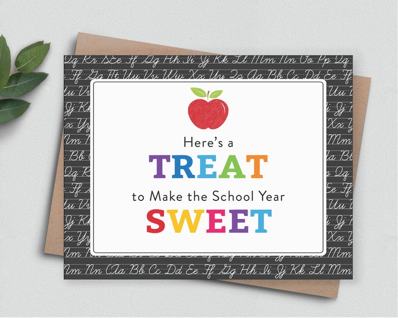 Printable A Treat to Make the School Year Sweet Teacher Card - Etsy