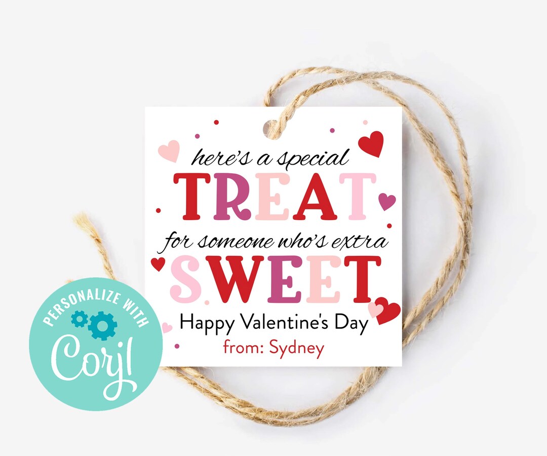 Printable Valentine's Day Gift Tag, School Valentine Exchange ...