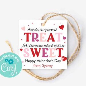 Printable Valentine's Day Gift Tag, School Valentine Exchange ...