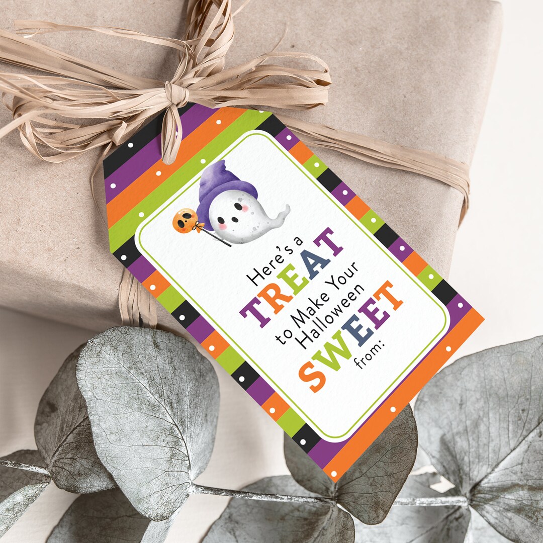 Printable A Treat to Make Your Halloween Sweet With Cute Ghost, Trick ...