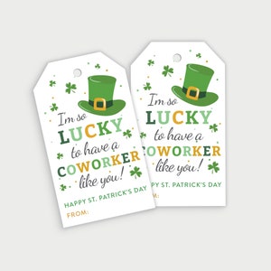 Printable so Lucky to Have a Coworker Like You Gift Tag, Gift for Co ...