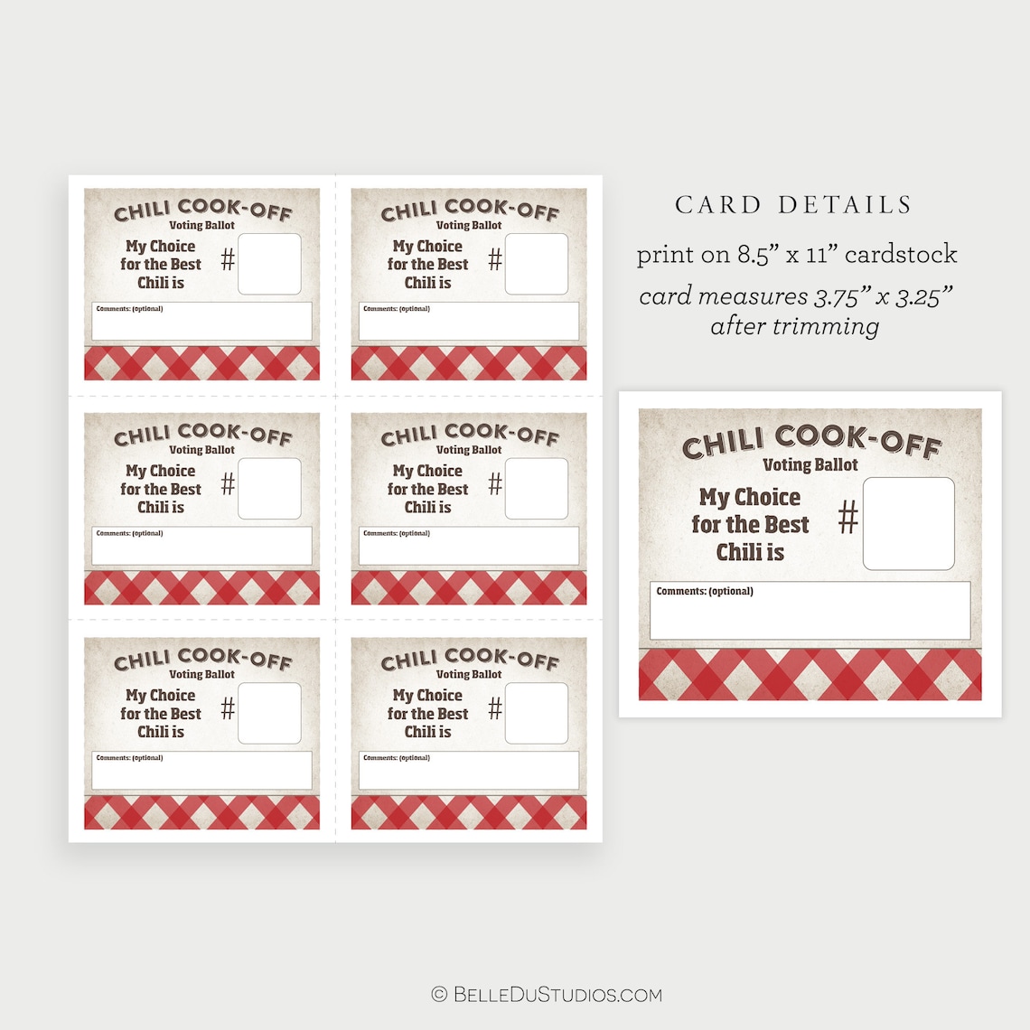 The ORIGINAL Printable Chili Cook-off Easy Ballots, Cook off ...