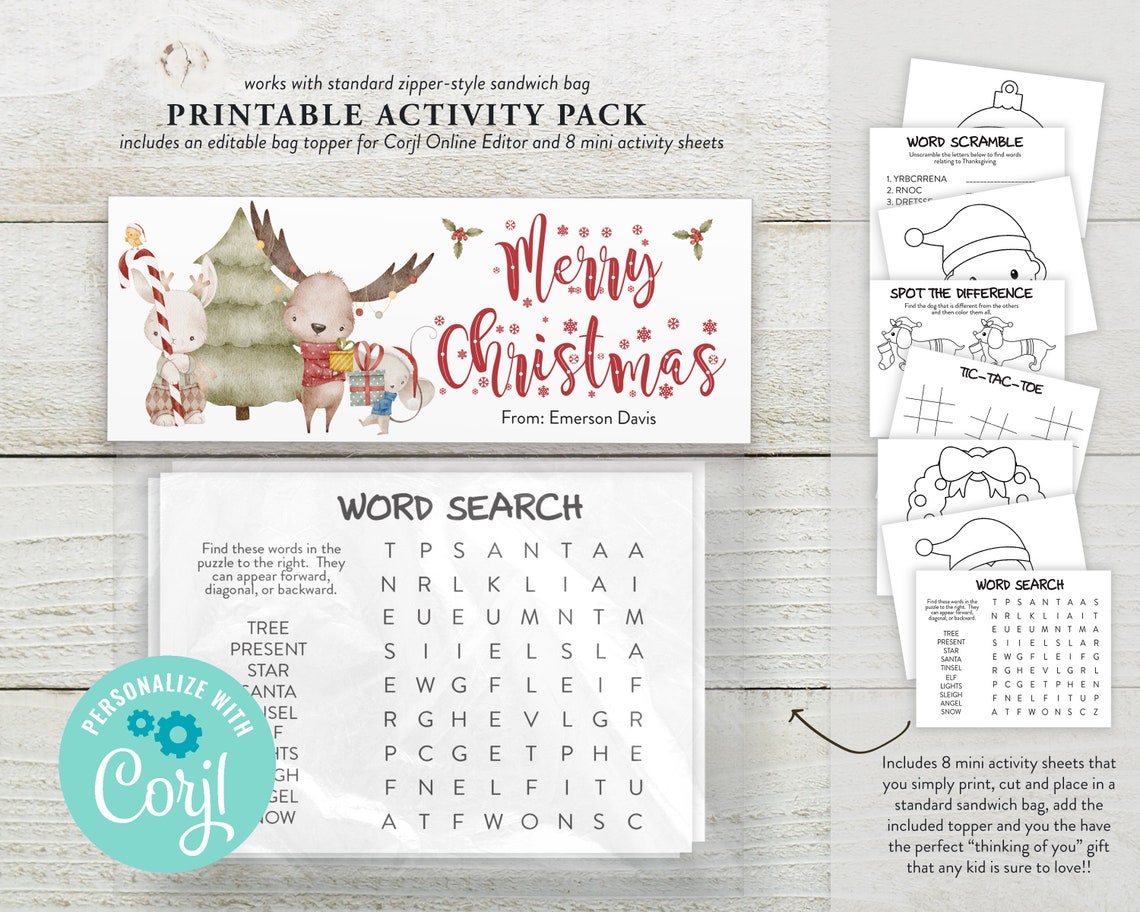 Printable Christmas Activity Coloring Pack for Kids Christmas - Etsy