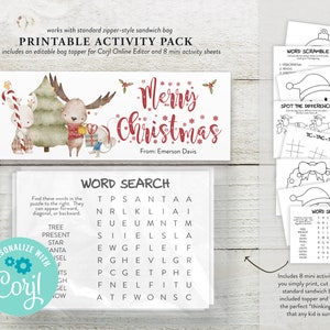 Printable Christmas Activity Coloring Pack for Kids, Christmas Stocking ...