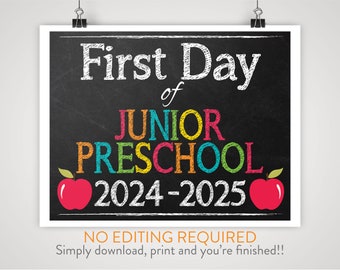 DIY Printable First Day of Mother's Day Out Sign Chalkboard Background ...