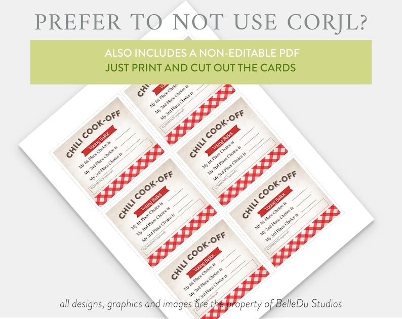 Editable Chili Cook-off Ballot Template for Chili Cook-off Competition ...