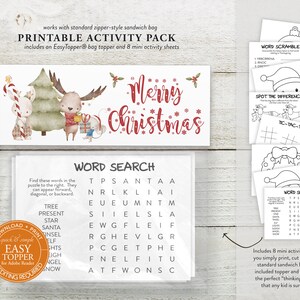 Printable Christmas Activity Coloring Kit, Christmas Stocking Stuffer ...