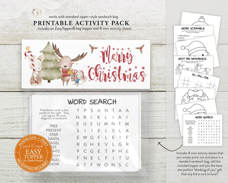 Printable Christmas Activity Coloring Kit Christmas Stocking - Etsy