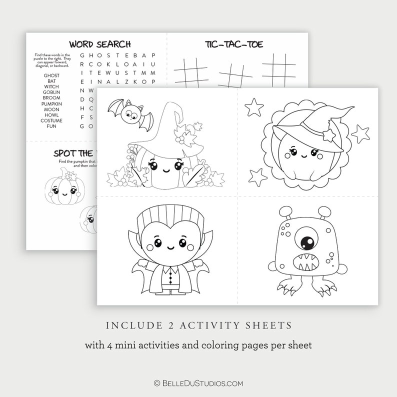 Printable Halloween Kids Activity Pack Trick or Treat Gift - Etsy