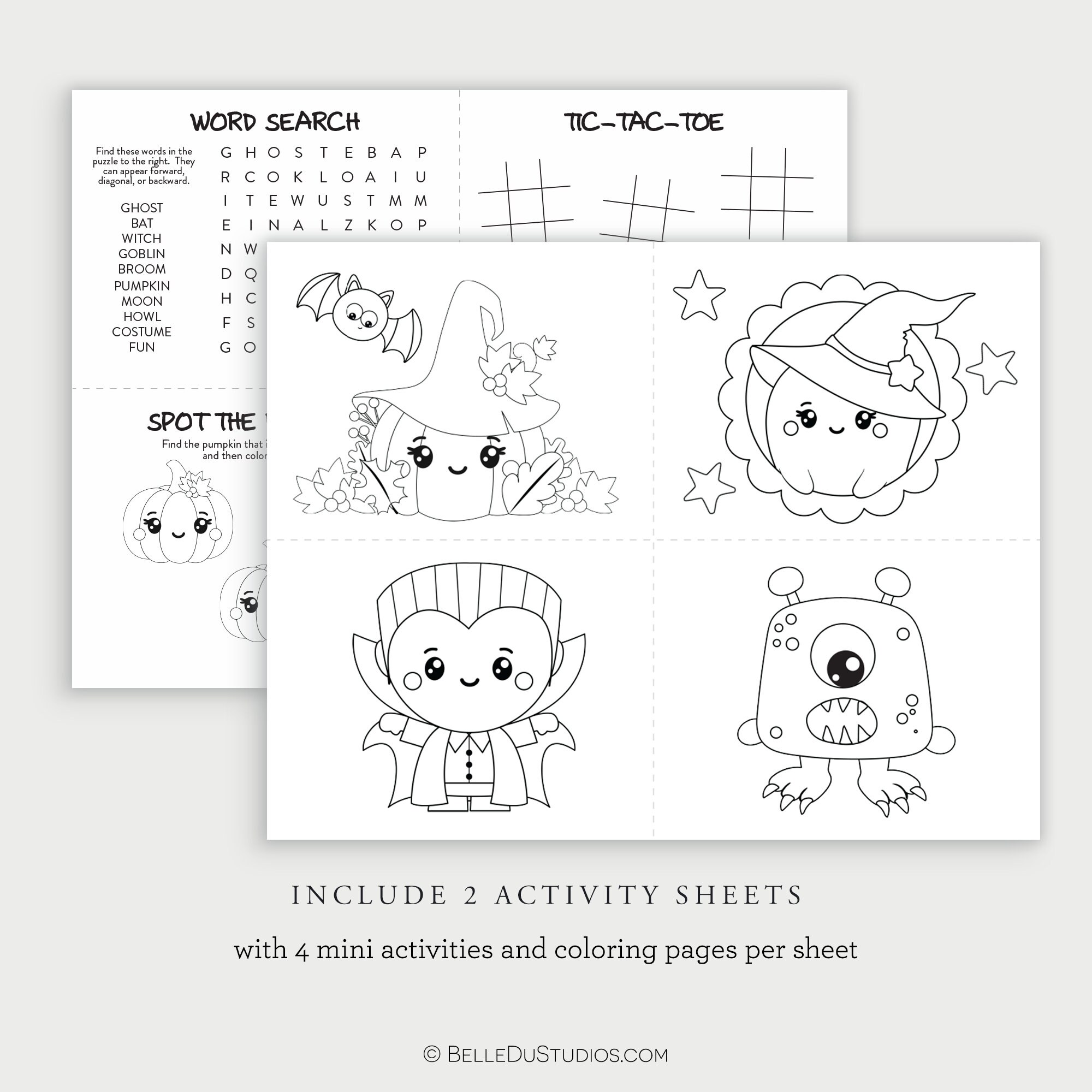 Printable Halloween Kids Activity Pack, Trick or Treat Gift, Kids ...