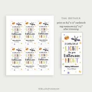 Printable Halloween Glow Stick Holder Tag, Editable A Little Bit of ...