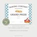 Printable Baking Contest Award Winner Certificate, Grand Prize Winner ...