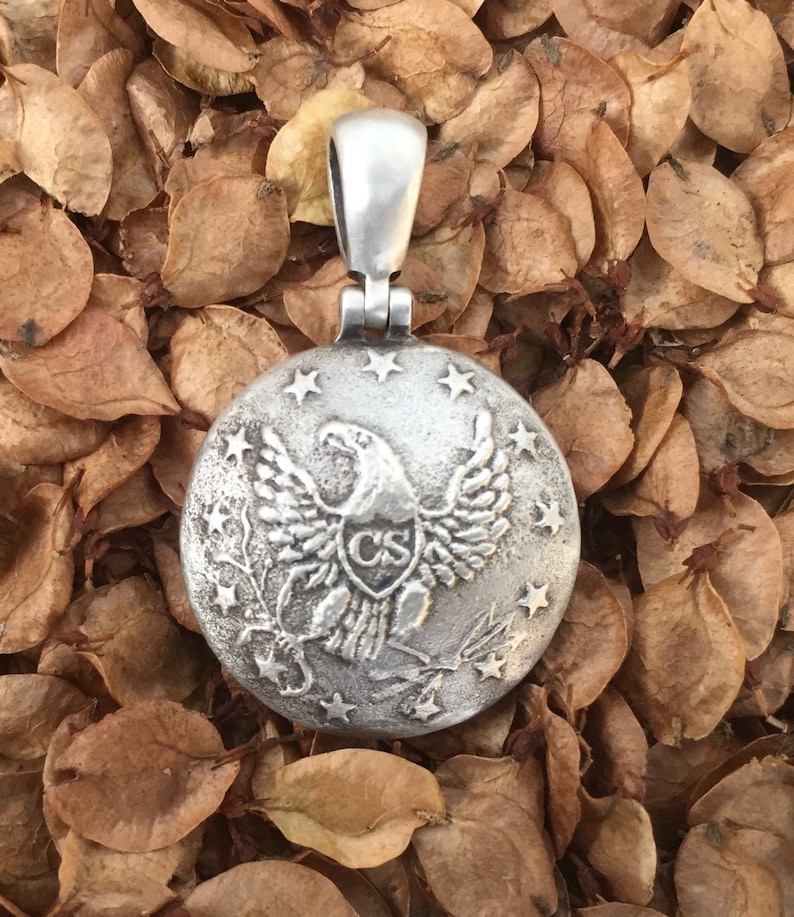 Sterling Silver Confederate Local Staff Button (CS17) Civil War Relic ...