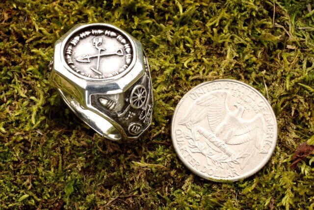 Sterling Silver Men's Metal Detecting / Treasure Hunting Ring Civil War ...