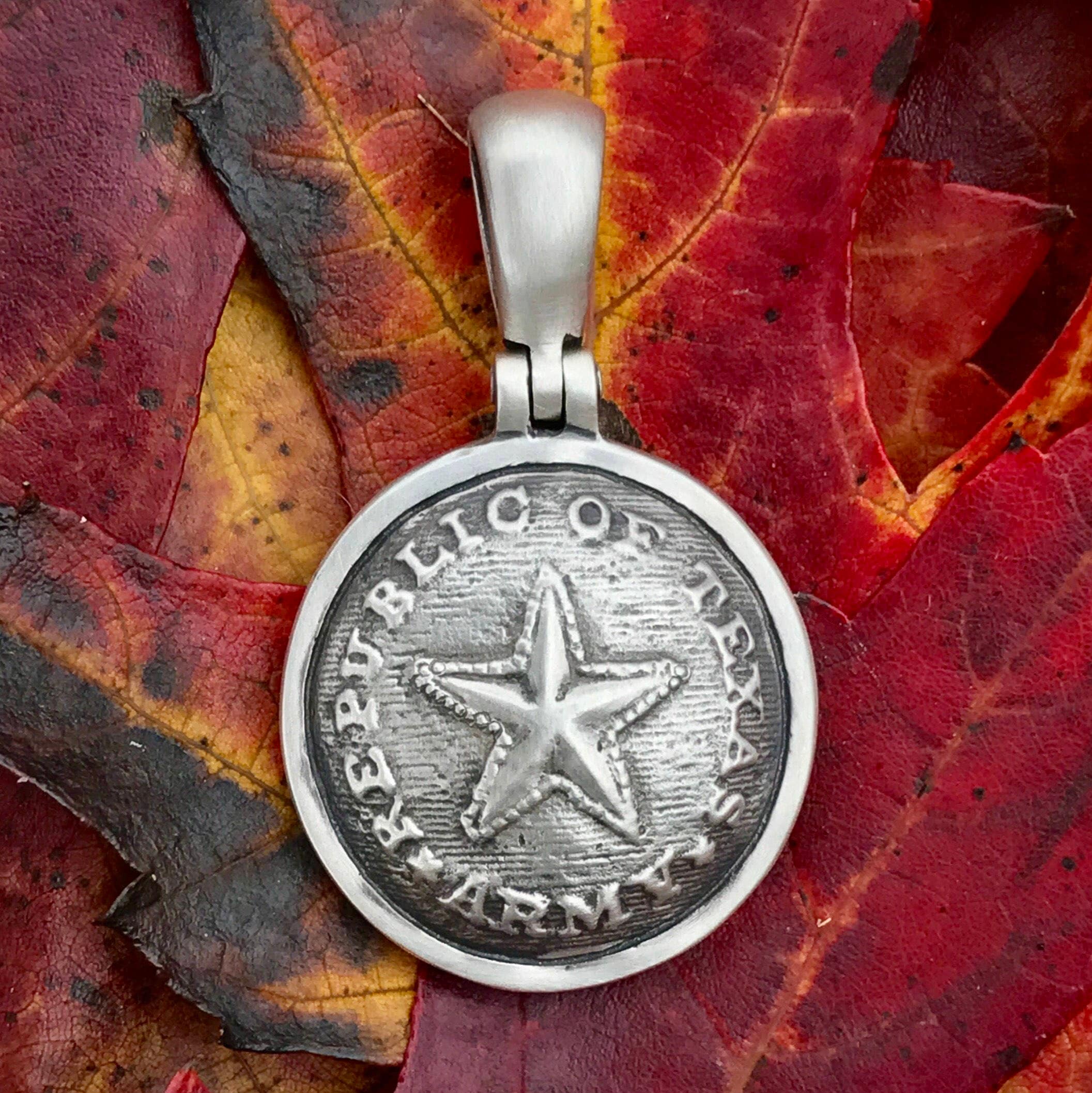 Sterling Silver republic of TEXAS / Army Button TX5 Civil War Relic ...