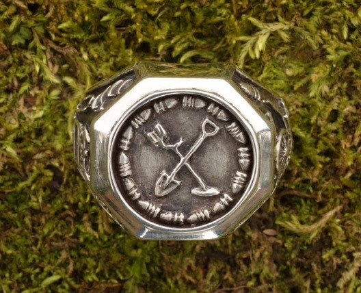 Sterling Silver Men's Metal Detecting / Treasure Hunting Ring Civil War ...