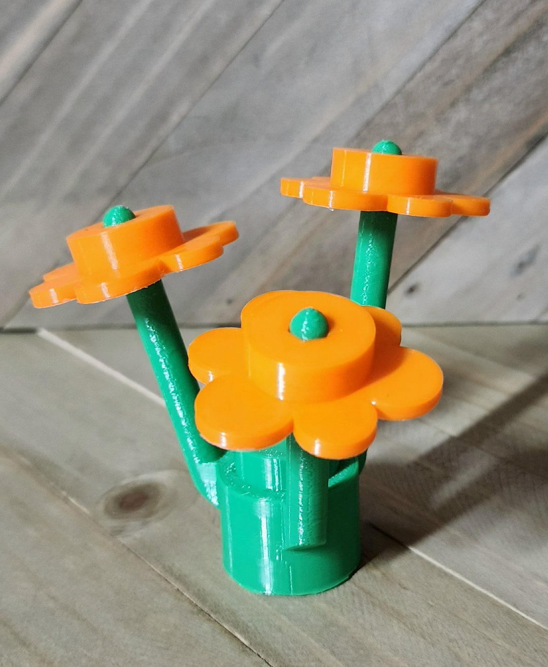 3D Printed Brick Flowers Three Stems With 3 Flower Heads. Great Gift ...