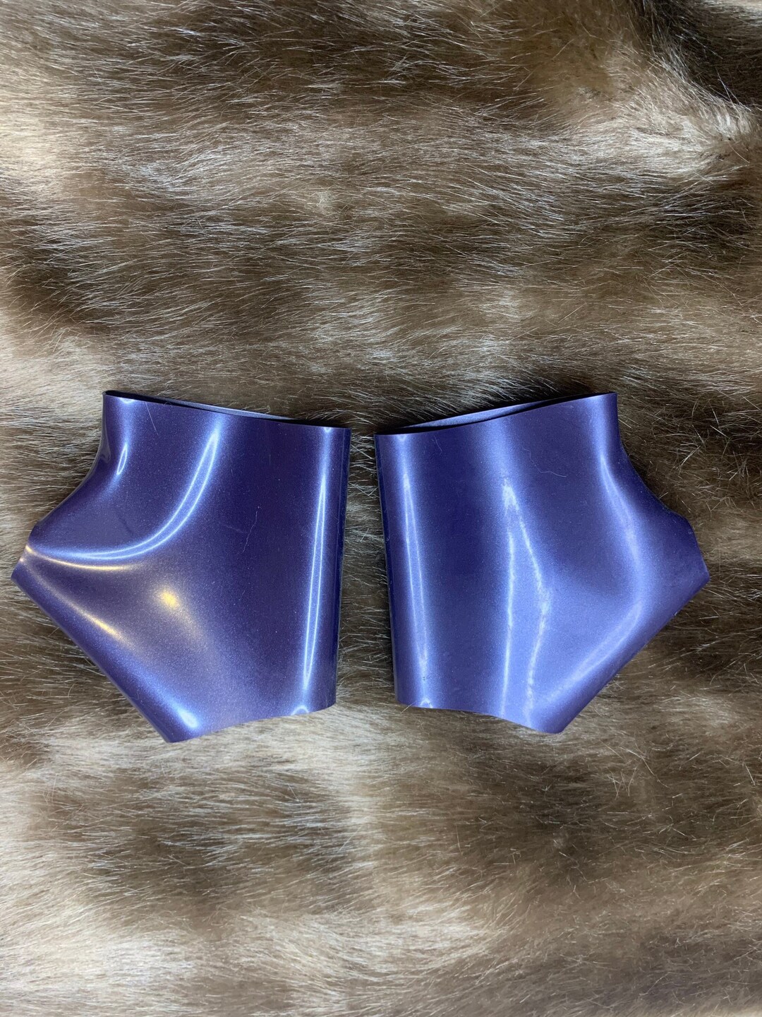 Metallic Purple Latex Rubber Gauntlets / Fingerless Gloves - Etsy