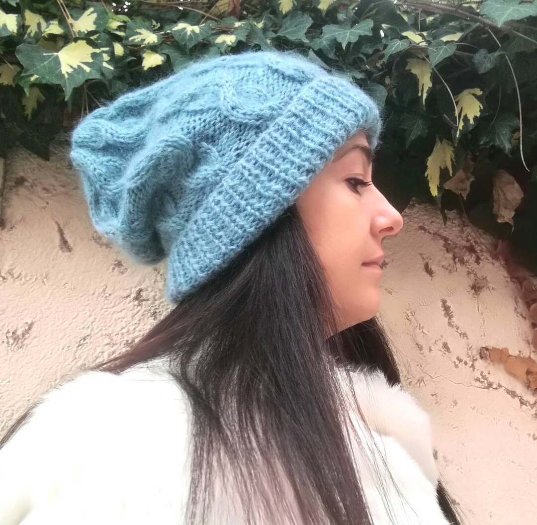 Sky Blue Mohair Wool Hat and Alpaca Made at the Irons, Men's Woman Hat ...