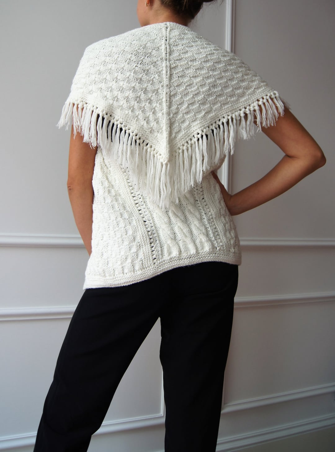 Cardigan Bianco a Maglia con Filati Italiani in Pura Lana per Ogni ...