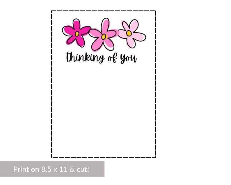 Thinking of You Printable Card / Instant Download PDF / Card - Etsy