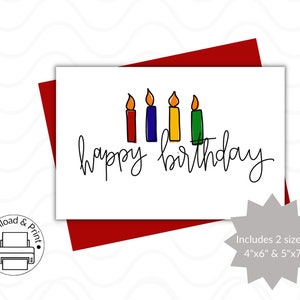 Happy Birthday Printable Card / Instant Download PDF / Birthday Card ...