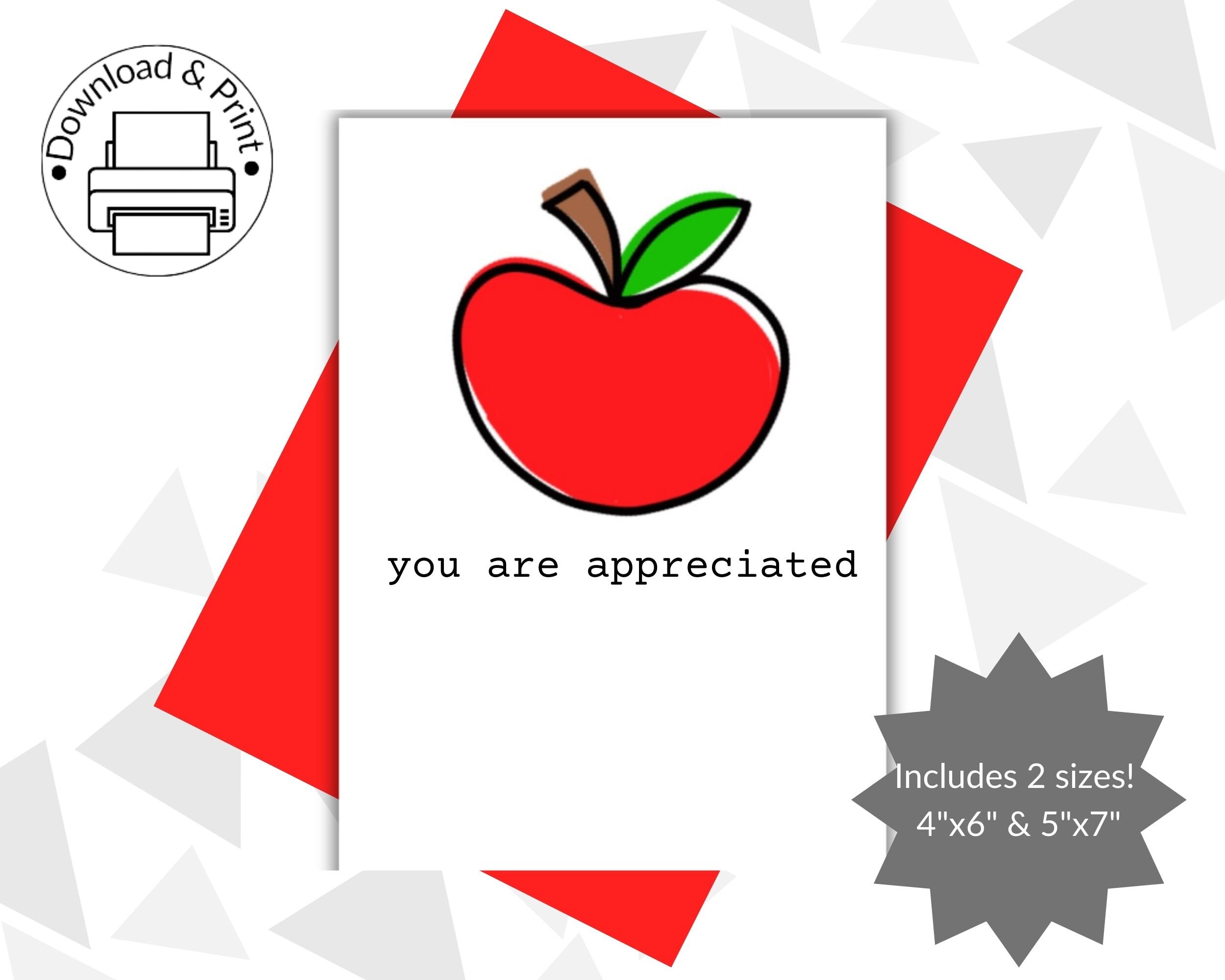 Teacher Appreciation Printable Card / Instant Download PDF / Card ...