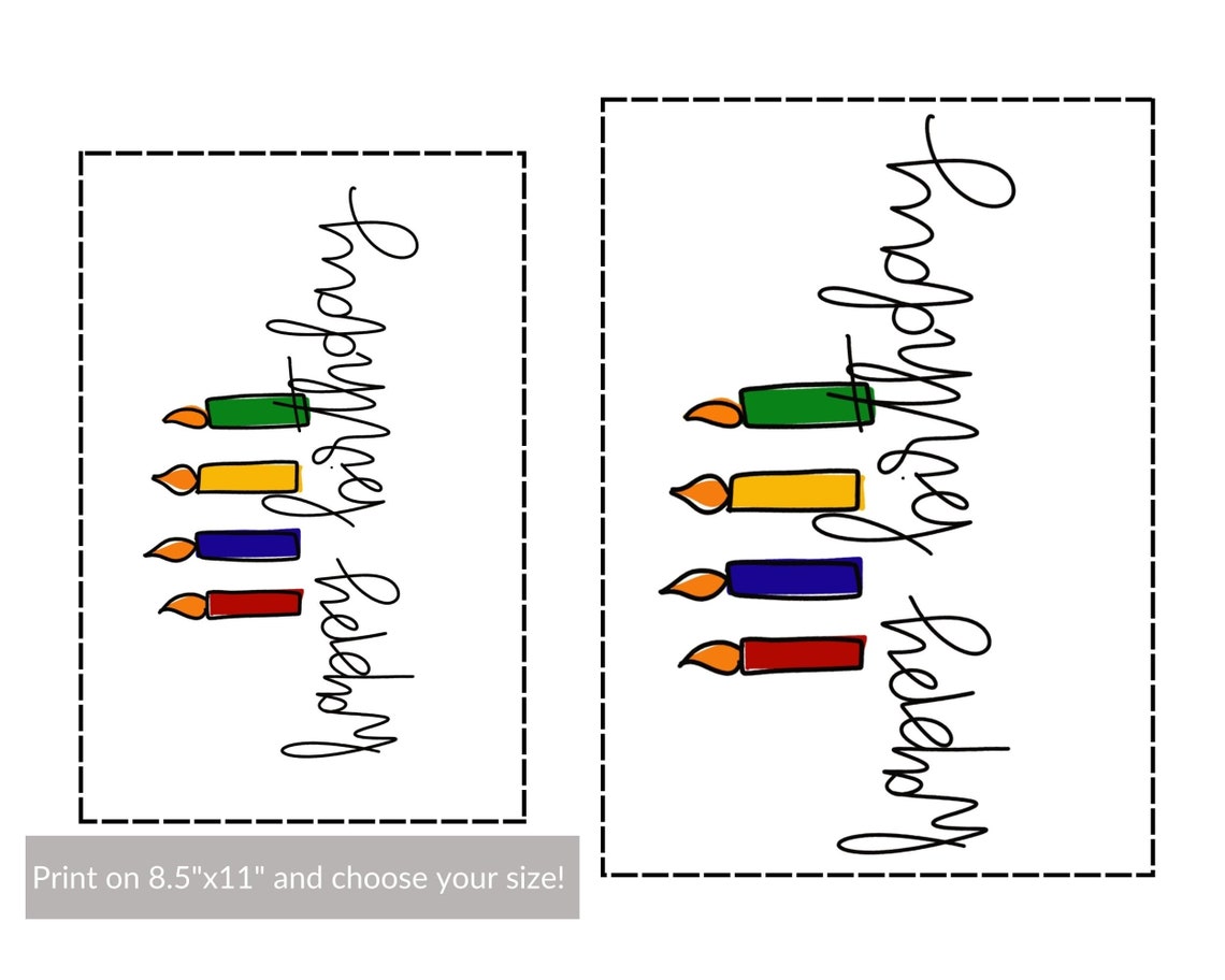 Happy Birthday Printable Card / Instant Download PDF / Birthday Card ...