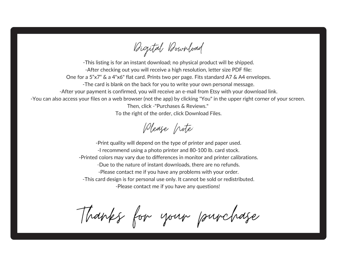 Teacher Appreciation Printable Card / Instant Download PDF / Card ...