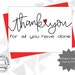 Thank You for All You Have Done Card, Appreciation Card, Card for ...