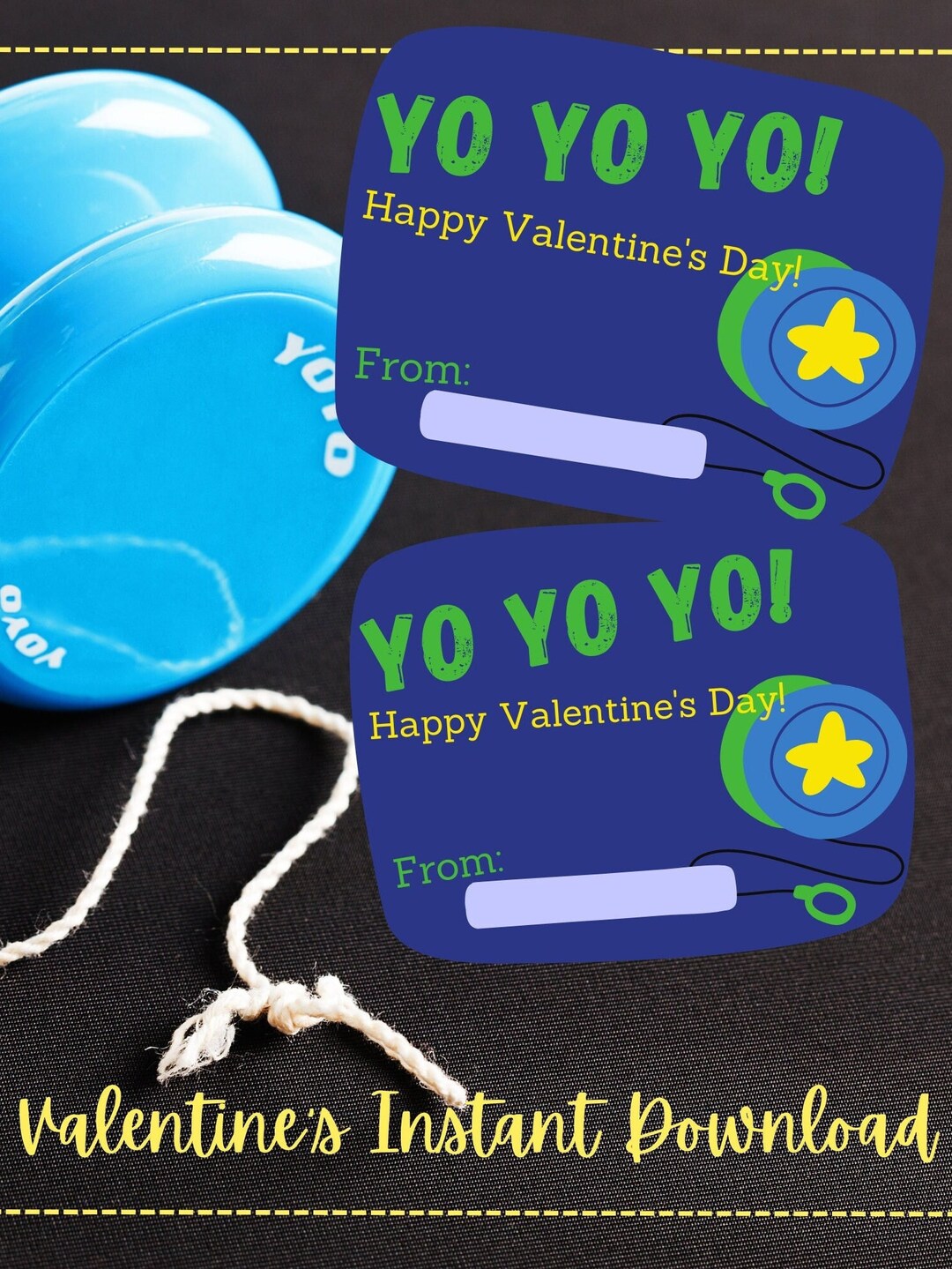 Printable Gender Neutral Valentines, Instant DIY Yo-yo Valentines ...