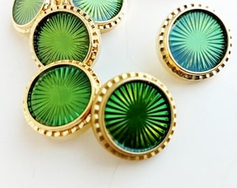 Green Gold Buttons - Etsy