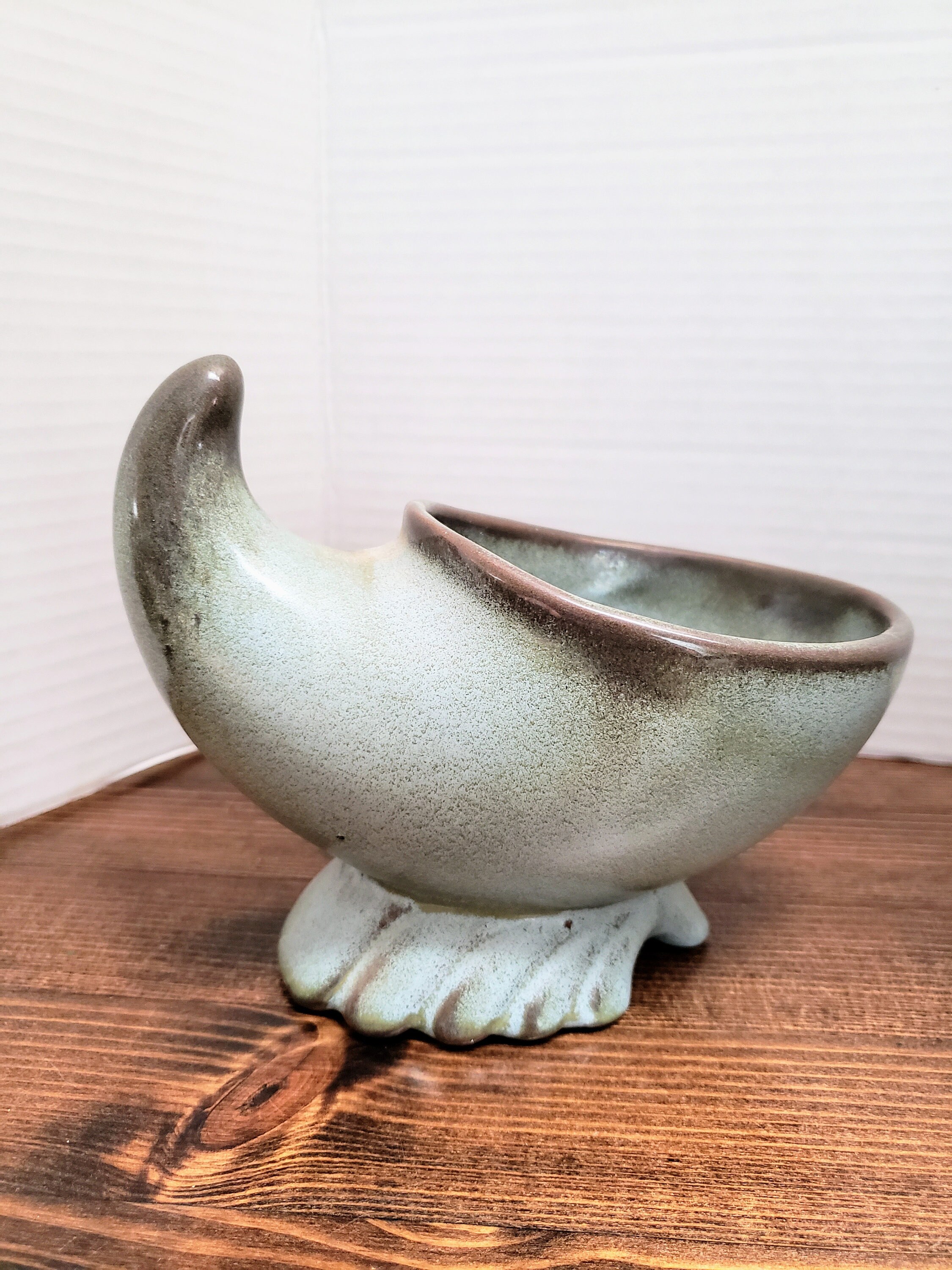 Vintage, Frankoma Blue Cornucopia Vase 57S - Etsy