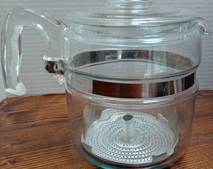 Vintage Pyrex Glass Flameware 4-cup Percolator Coffee Pot Model 7754-B ...