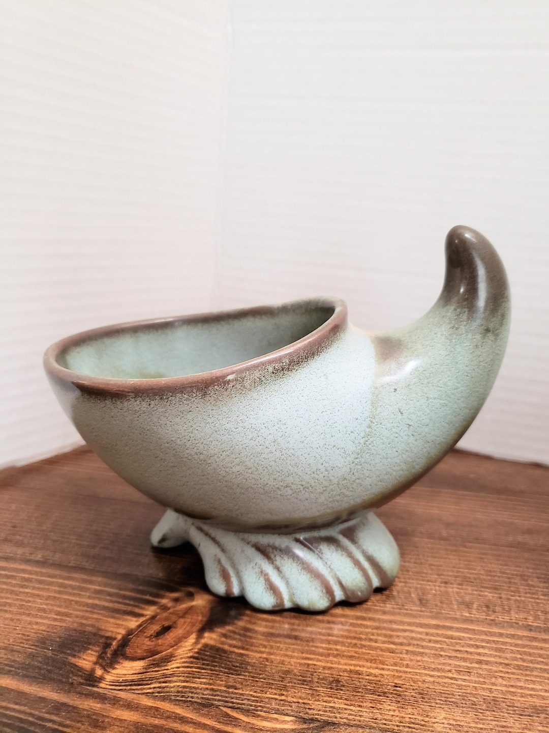 Vintage, Frankoma Blue Cornucopia Vase #57S - Etsy