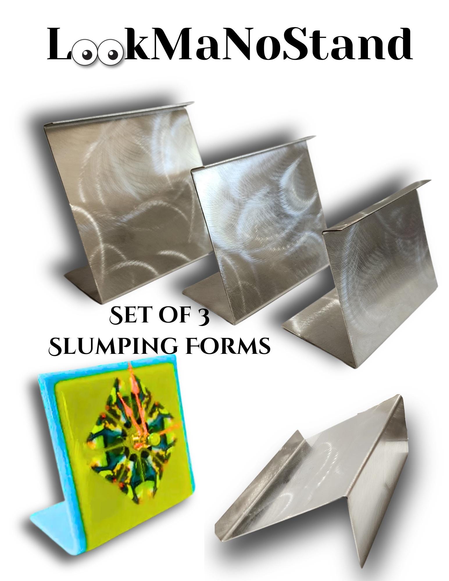 Set of (3) 6" Wide Look Ma No Stand! Fused Glass Slumping Forms for ...