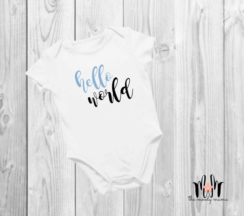 Hello World Baby Bodysuit Onesie® Glitter Boy Girl | Etsy Canada
