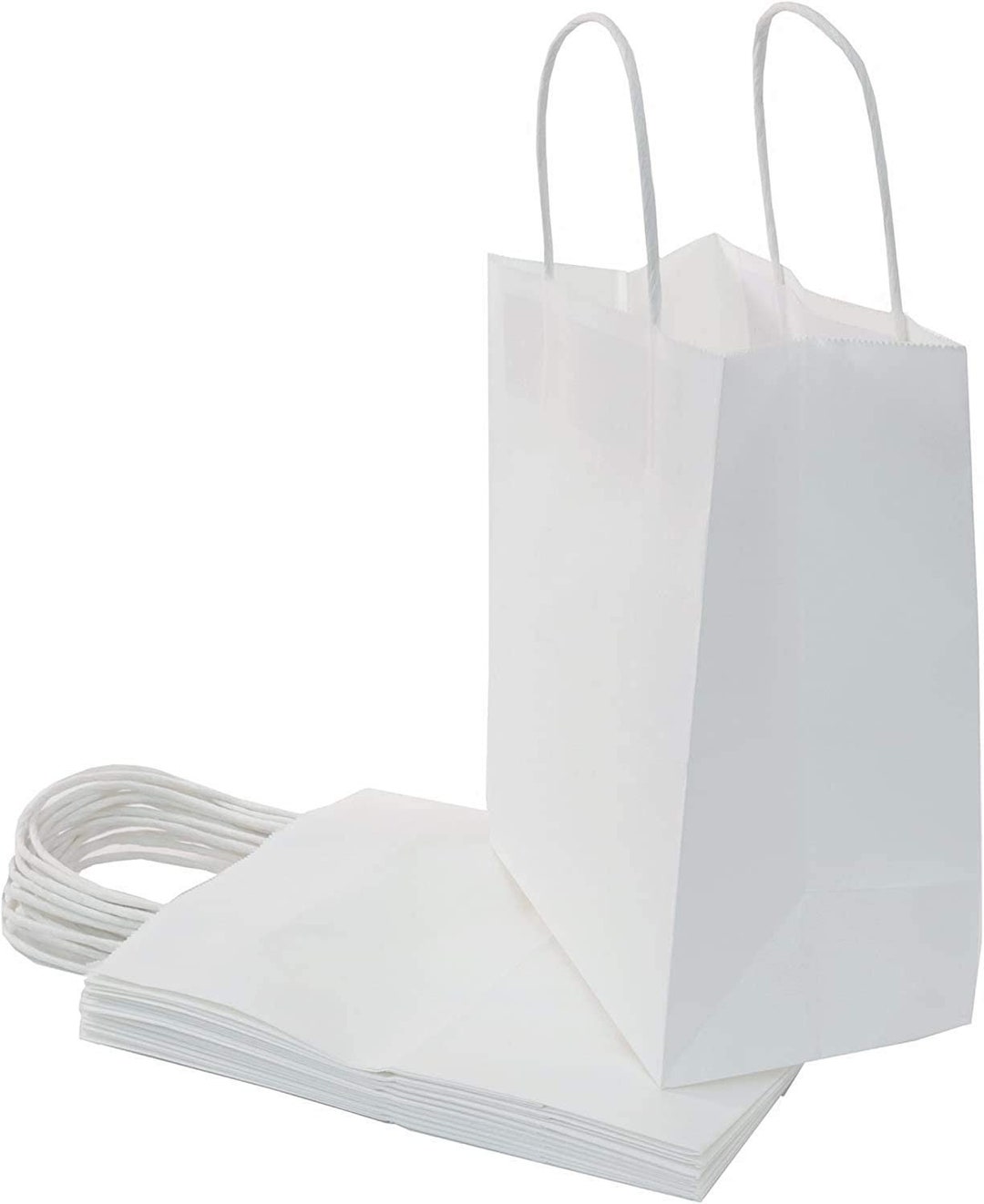 50 White Bags 8x4.75x10 Kraft Paper Bags - Etsy