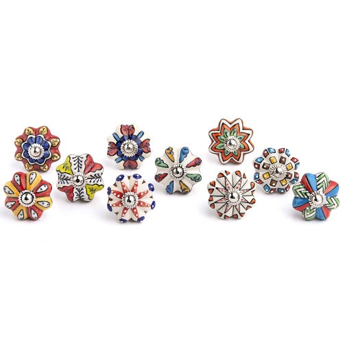 Multi Color Tree Design Ceramic Knobs Kitchen Cabinet Drawer - Etsy