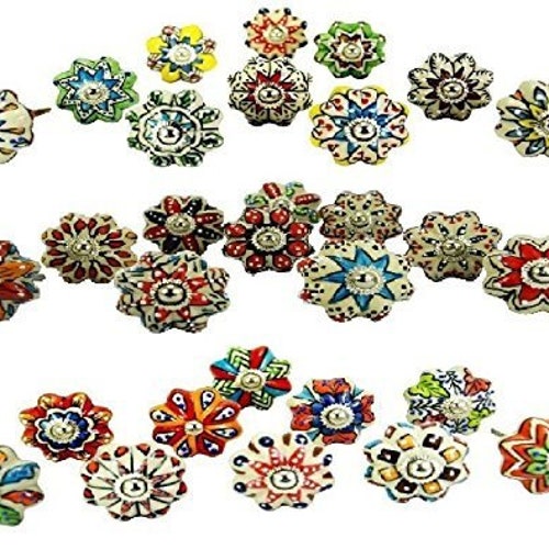 Multi Color Tree Design Ceramic Knobs Kitchen Cabinet Drawer - Etsy
