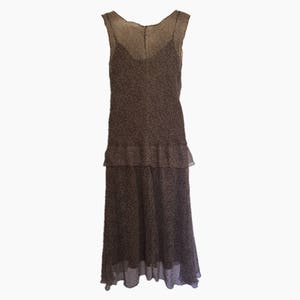 90's Jonathan Martin Studio Dress • Brown Dotted Silk With Attached ...