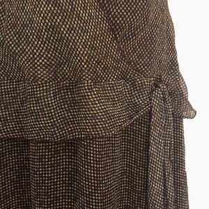 90's Jonathan Martin Studio Dress • Brown Dotted Silk With Attached ...