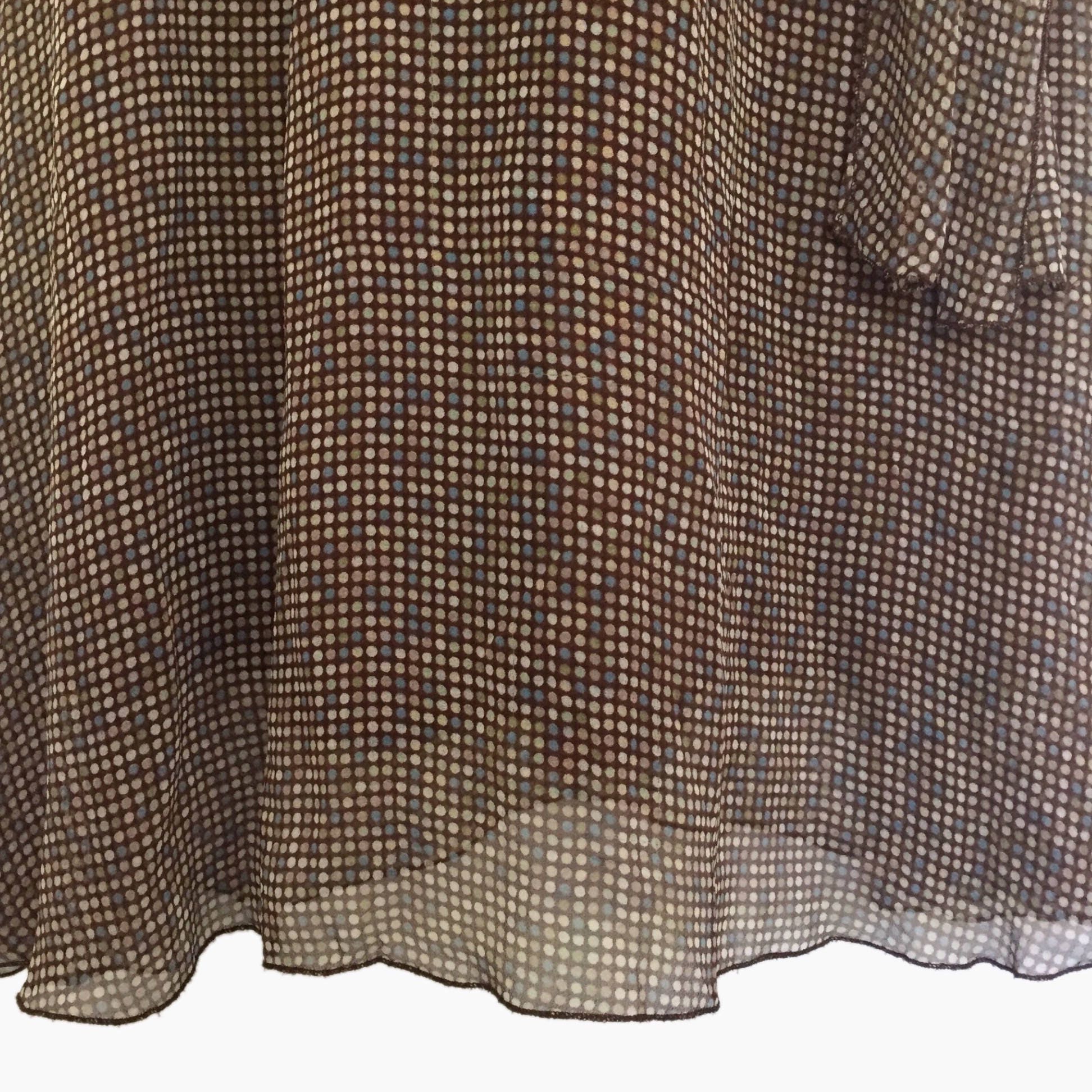 90's Jonathan Martin Studio Dress Brown Dotted Silk With Attached Brown ...
