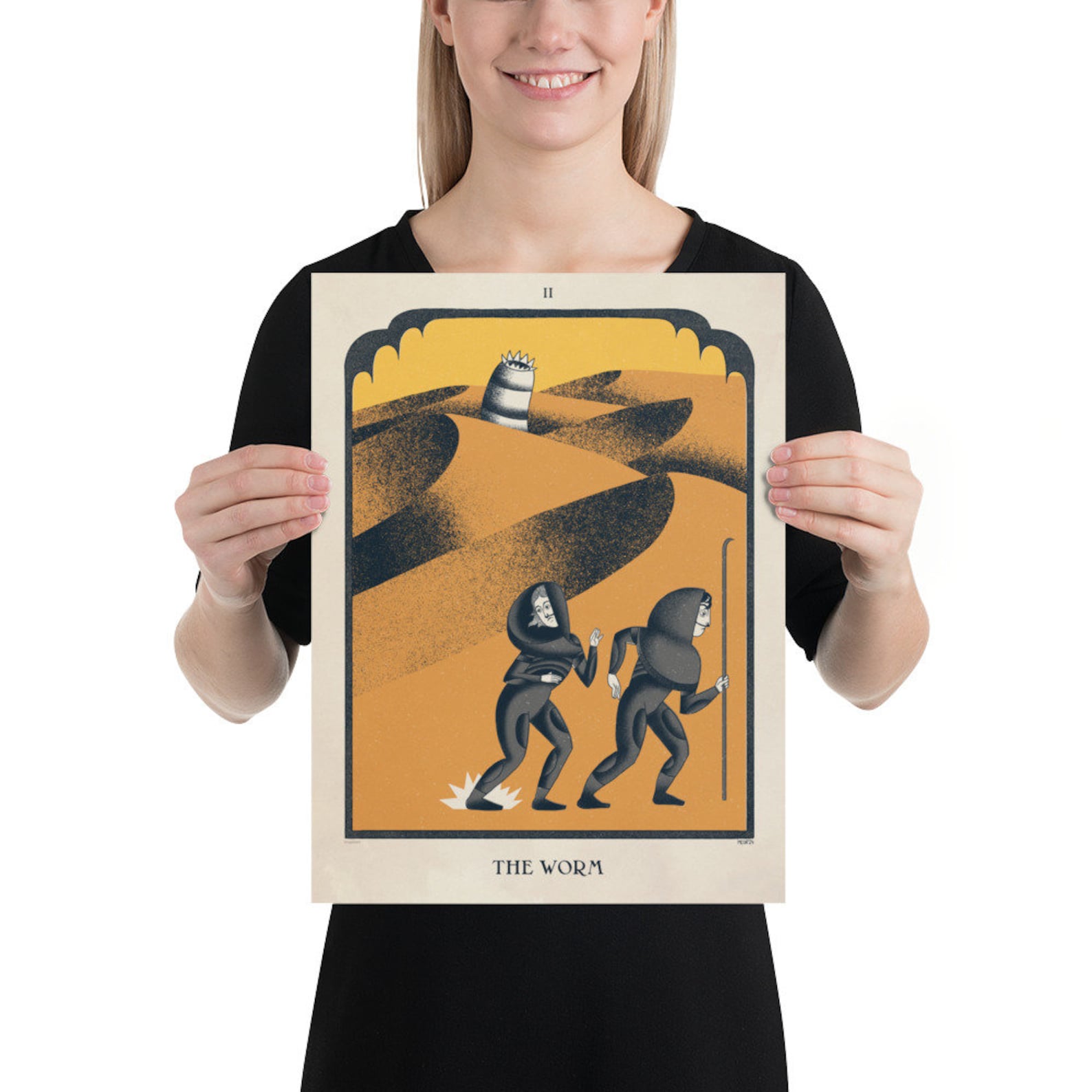 Dune Poster – Shai-hulud Sandworm, Paul and Jessica Atreides Art Print ...