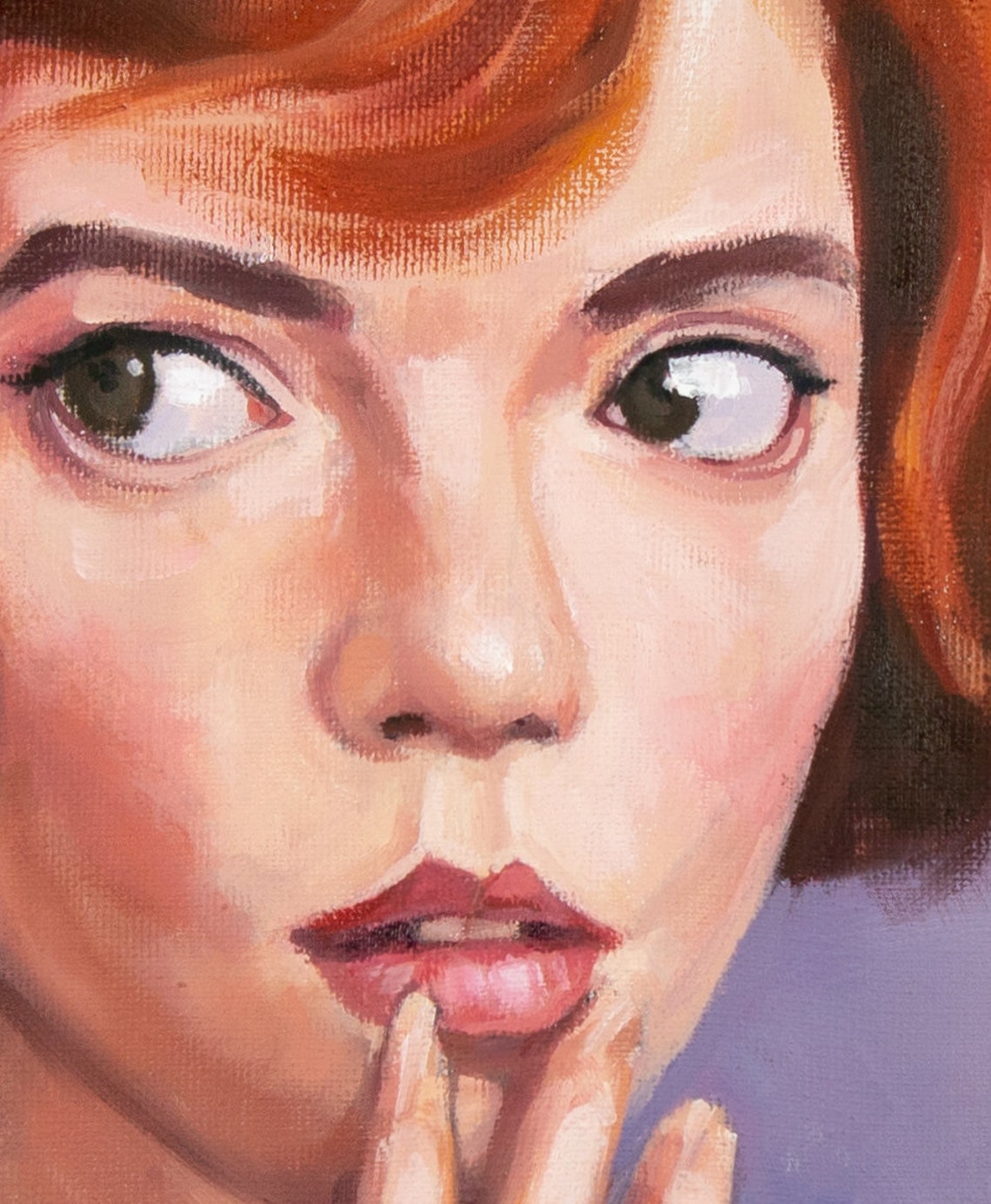 Beth Harmon Portrait the Queen Gambit 18x15 Original - Etsy